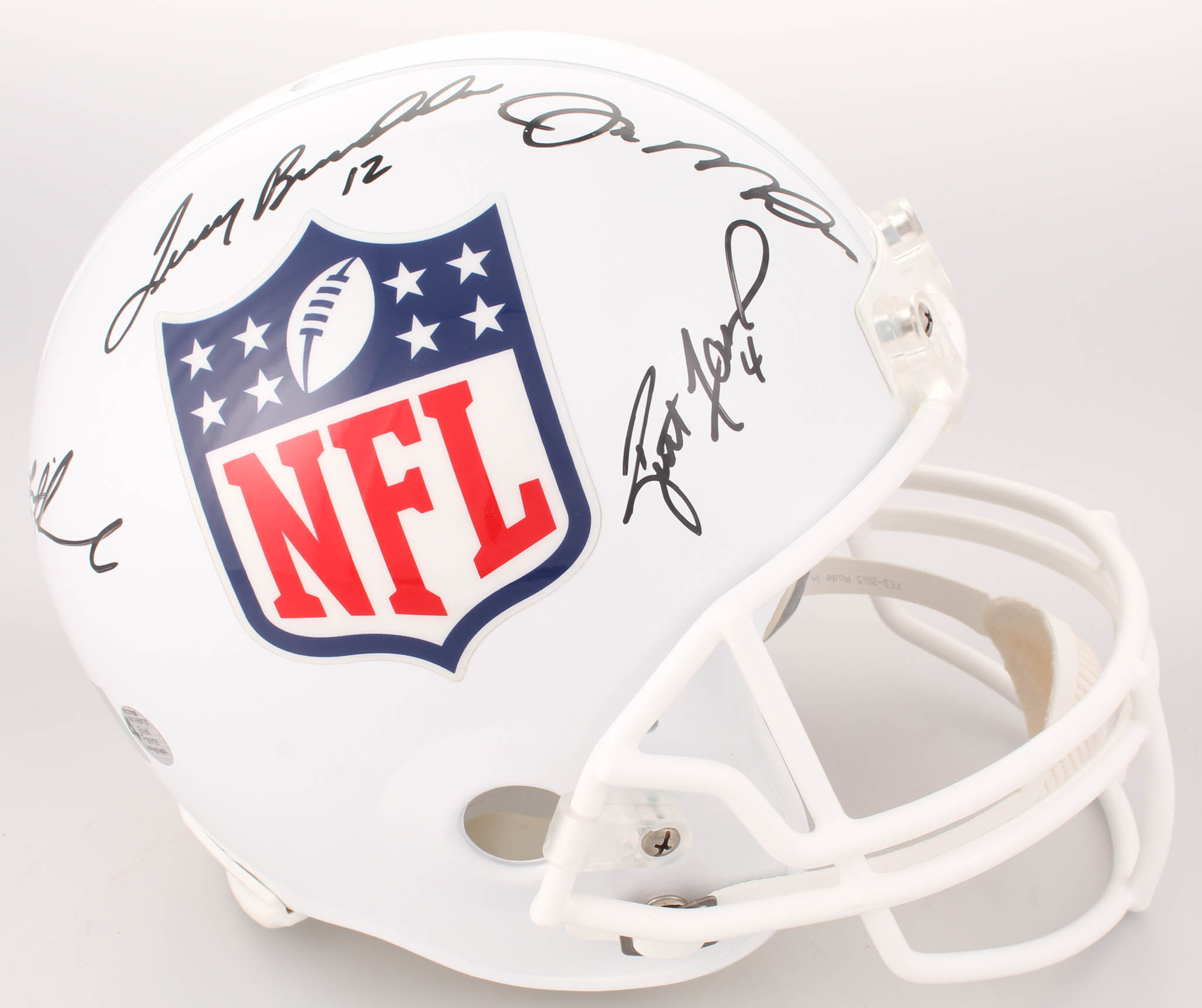 NFL Full-Size Helmet Signed By (4) with Brett Favre, Terry Bradshaw ...