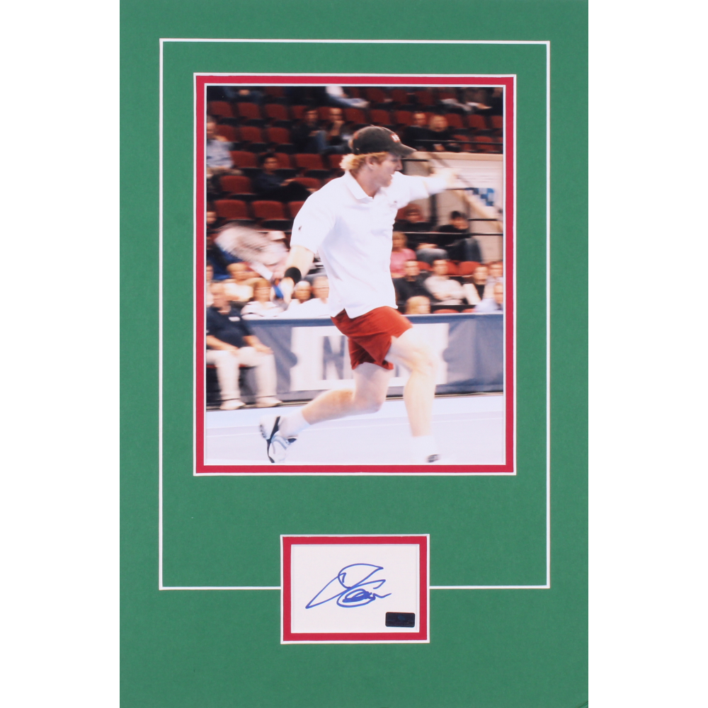 Jim Courier Signed 12x18 Custom Matted Cut Display with Photo (Palm ...