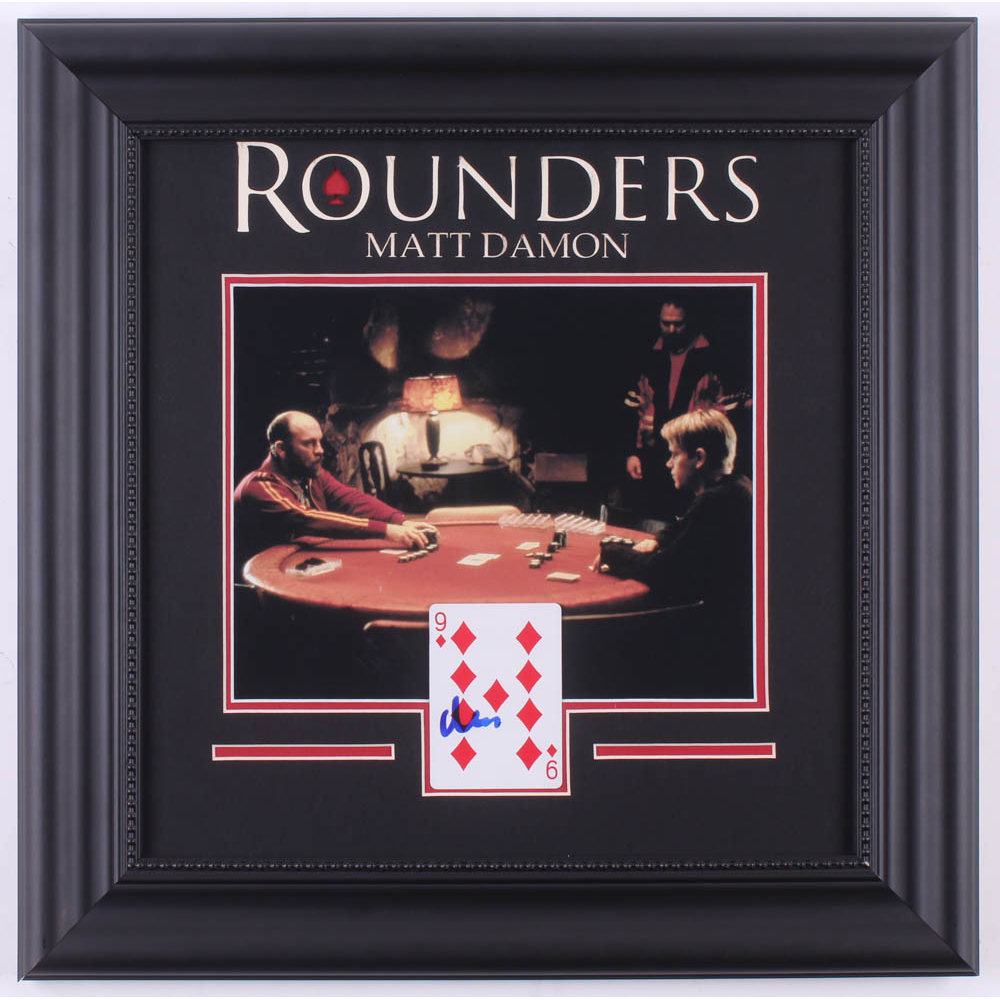 Matt Damon Signed "Rounders" 18x18 Custom Framed Playing Card Display ...