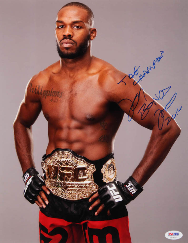 Jon Jones Signed UFC 11x14 Photo Inscribed "Bones" & "TAG Champion ...