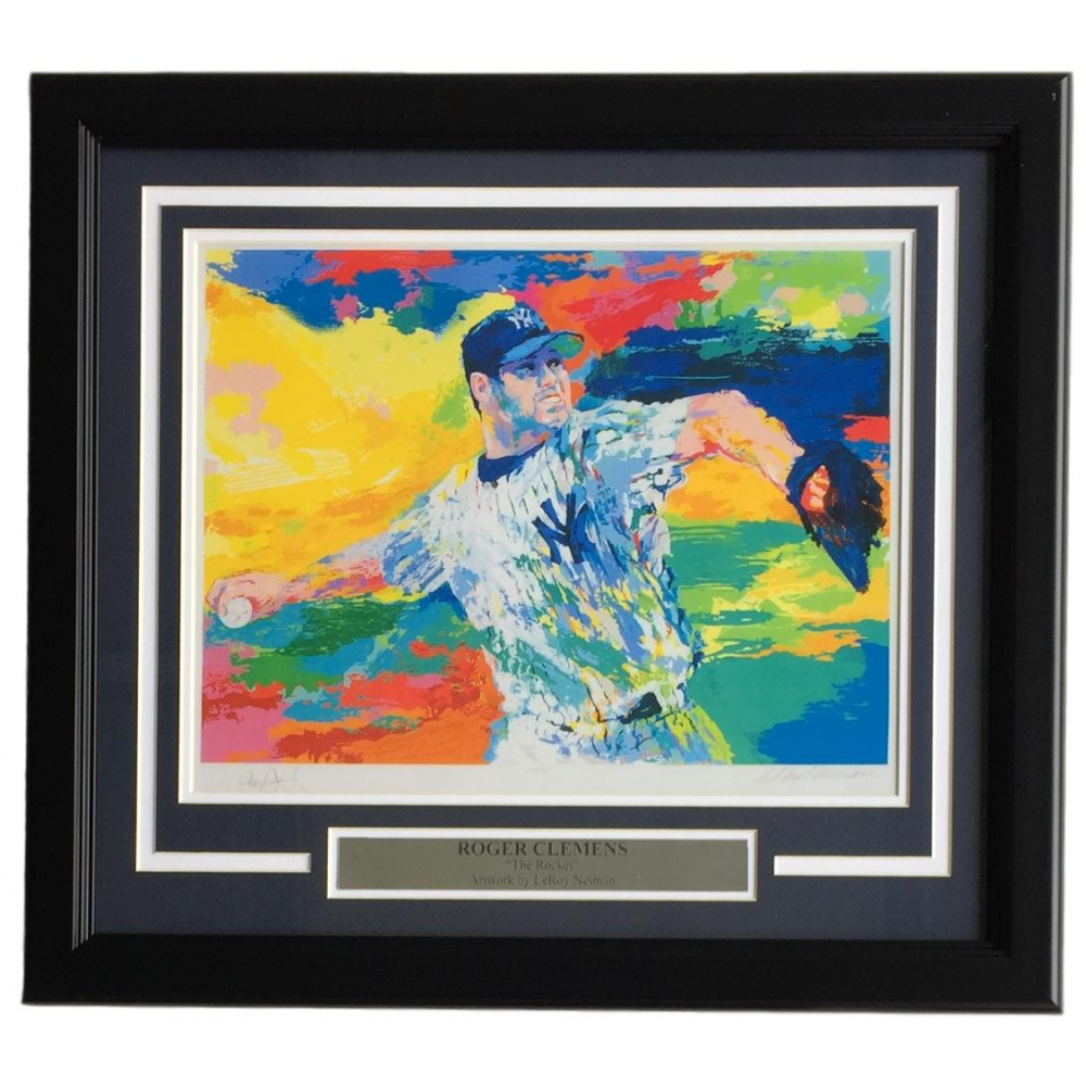 Leroy Neiman "Roger Clemens: The Rocket" 18x20 Custom Framed Print ...