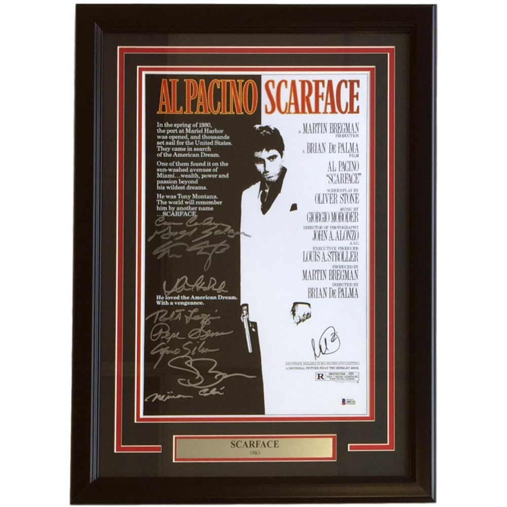 "Scarface" 18x26 Custom Framed Photo Display Signed by (10) withl ...