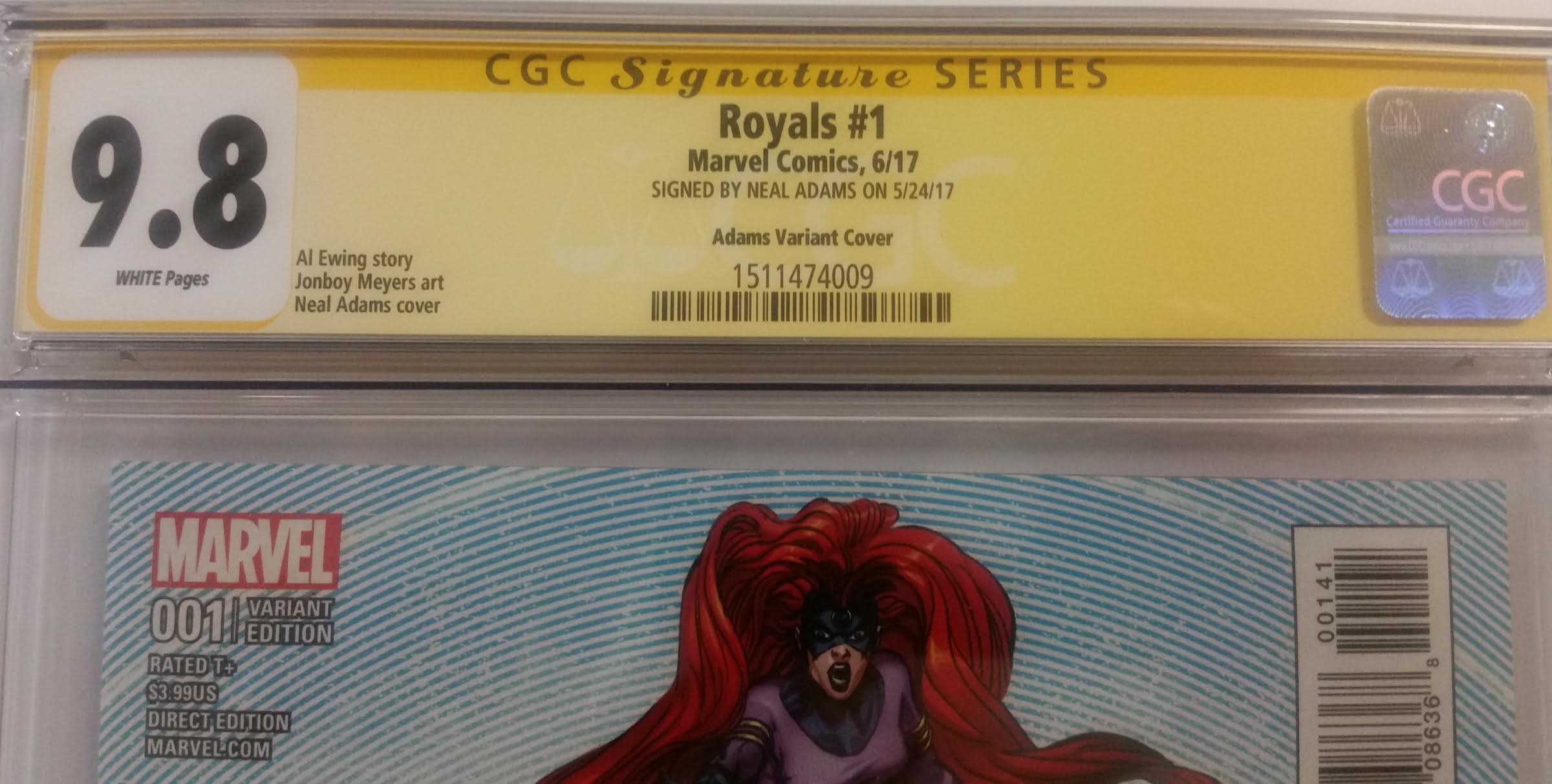 Neal Adams Signed 2017 "Royals" Issue #1E Variant Marvel Comic Book ...