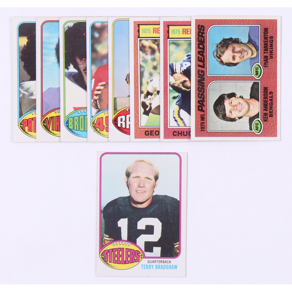 Lot of (9) 1976 Topps Football Cards with #75 Terry Bradshaw | Pristine ...