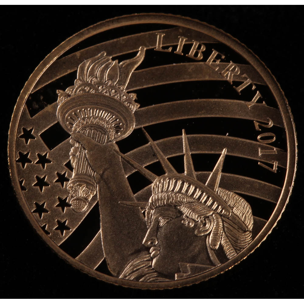 2017 Cook Islands $5 Dollars American Statue of Liberty 1/10 Ounce Gold ...