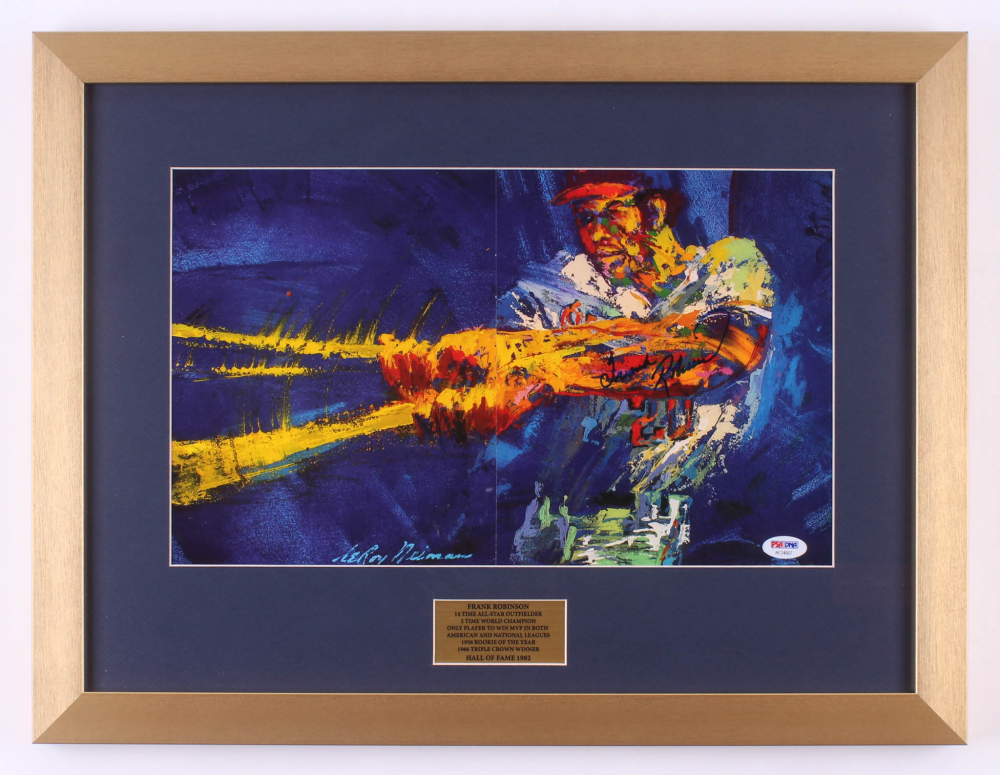 Frank Robinson Signed 16x21 Custom Framed LeRoy Neiman Print (PSA COA ...