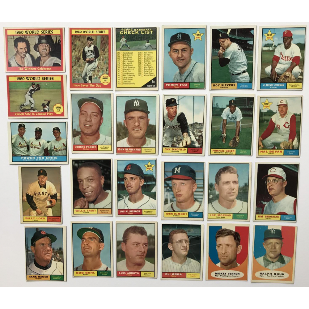 Lot of (85) 1961 Topps Baseball Cards with #361B Checklist, 1961 Topps ...