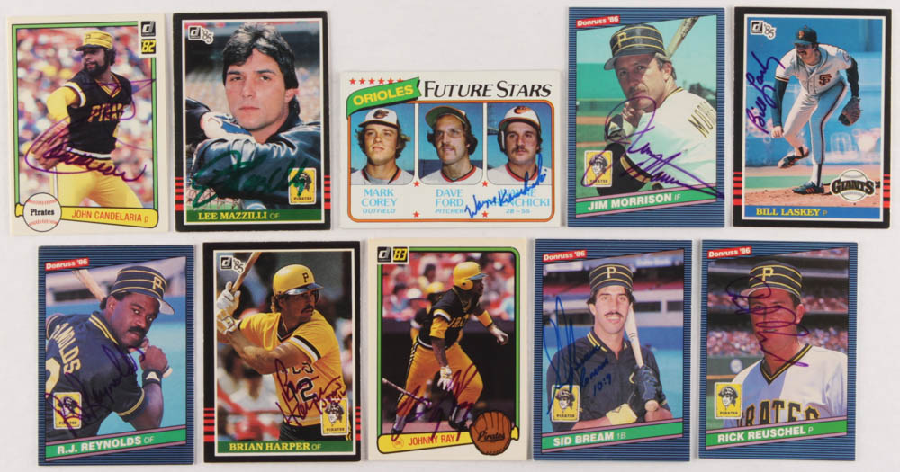 Lot of (10) Signed Baseball Cards with John Candelaria, Lee Mazzilli ...