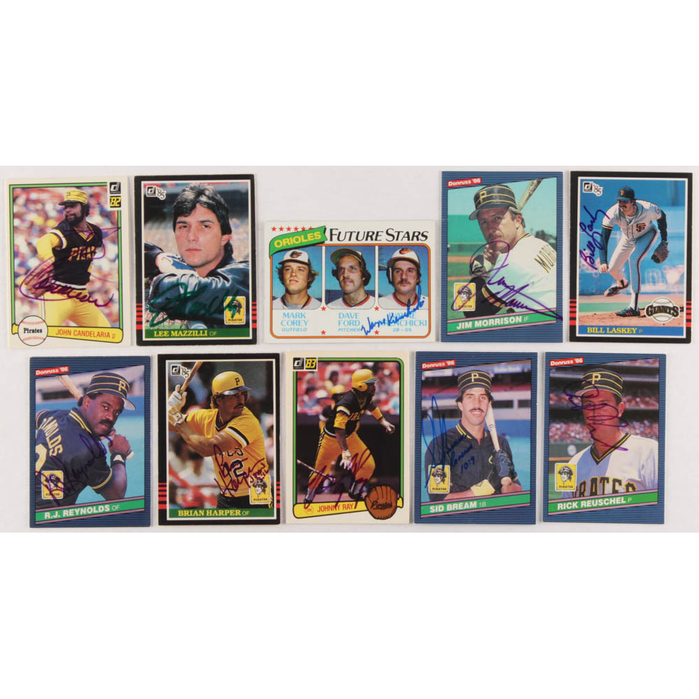 Lot of (10) Signed Baseball Cards with John Candelaria, Lee Mazzilli ...