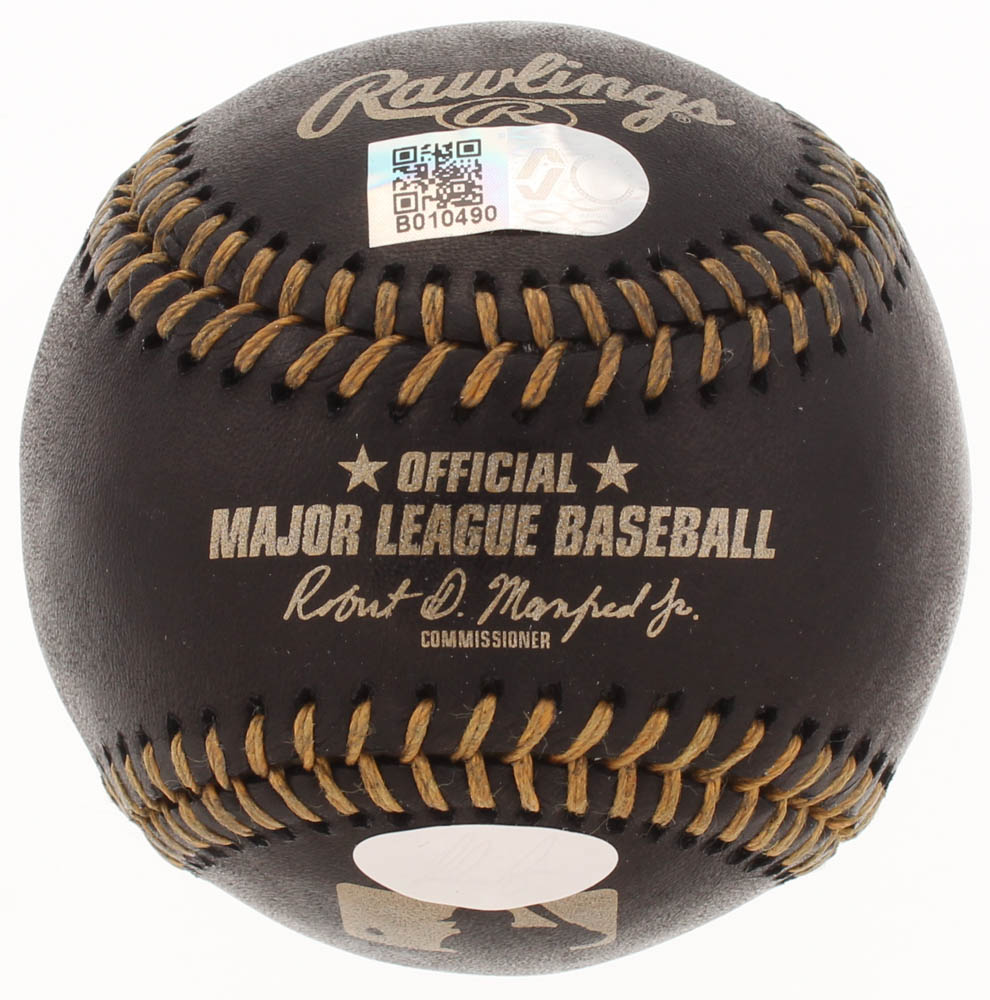 Nolan Ryan Signed OML Black Leather Baseball (AI Verified & Ryan ...
