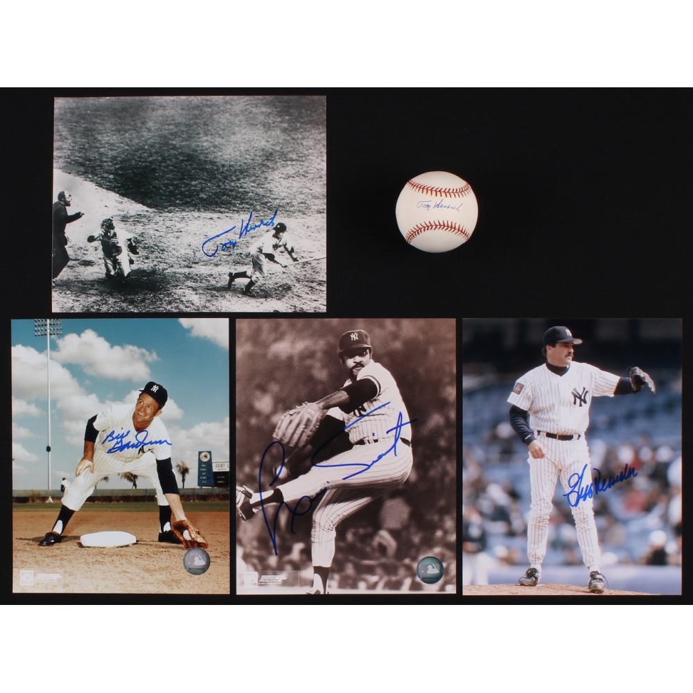 Lot of (5) New York Yankees Signed Items with (4) 8x10 Photos & (1) OAL ...