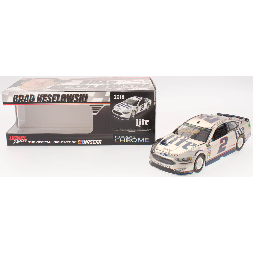 Brad Keselowski Signed 2018 NASCAR #2 Miller Lite - Color Chrome - 1:24 ...