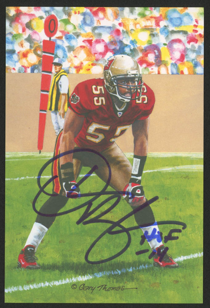Derrick Brooks Signed 2014 LE Tampa Bay Buccaneers 4x6 Pro Football ...