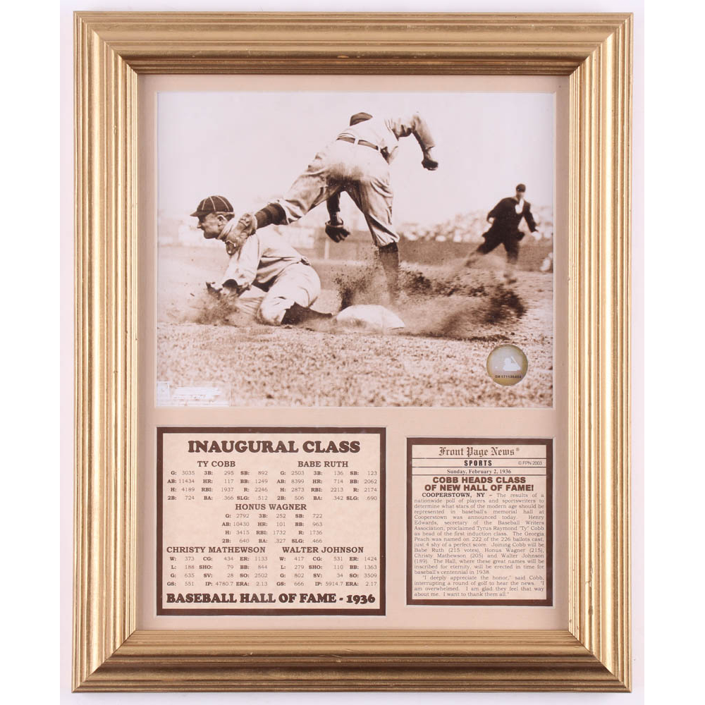 1936 Baseball's First Ever Hall of Fame Class 13.5x16.5 Custom Framed ...