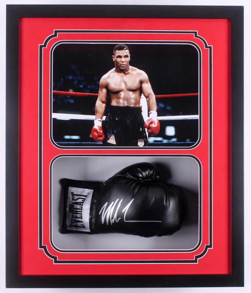 Mike Tyson Signed 22x26x5 Custom Framed Everlast Boxing Glove Shadowbox ...