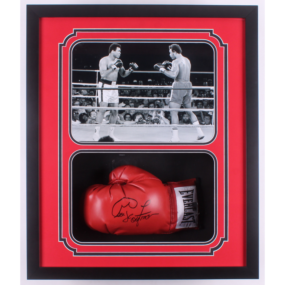 George Foreman Signed 22x26x5 Custom Framed Everlast Boxing Glove