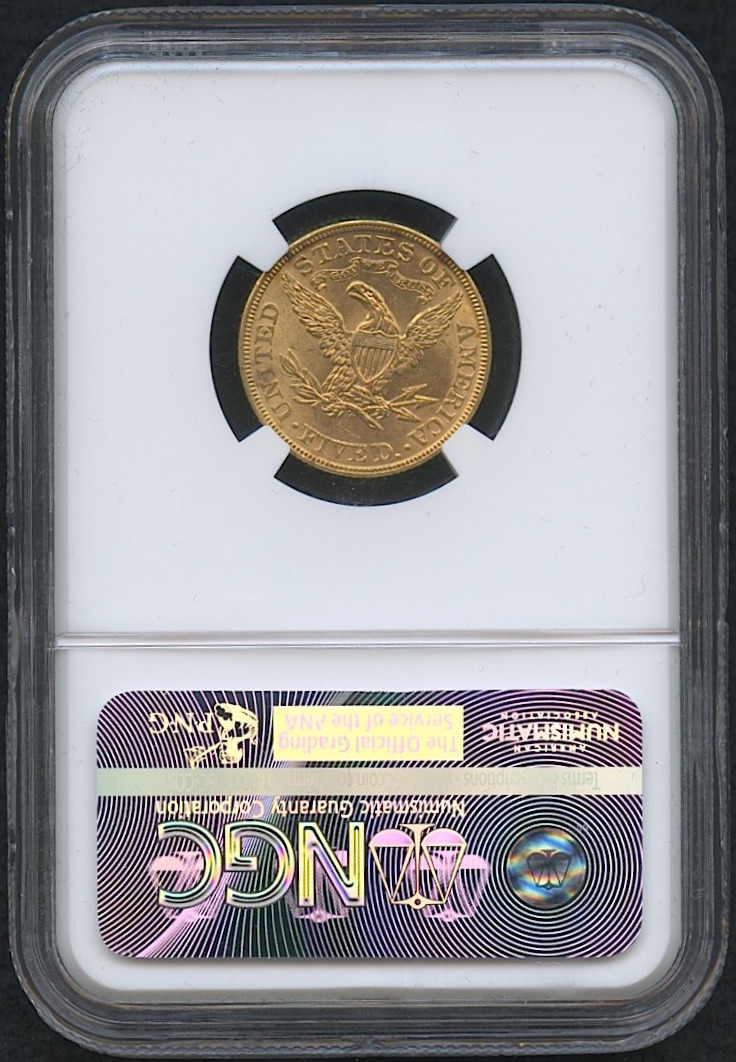 1900 $5 Five Dollars Liberty Head Half Eagle Gold Coin (NGC MS 62 ...