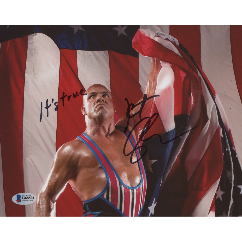 Kurt Angle Signed WWE 8x10 Photo Inscribed "It's True" (Beckett COA ...