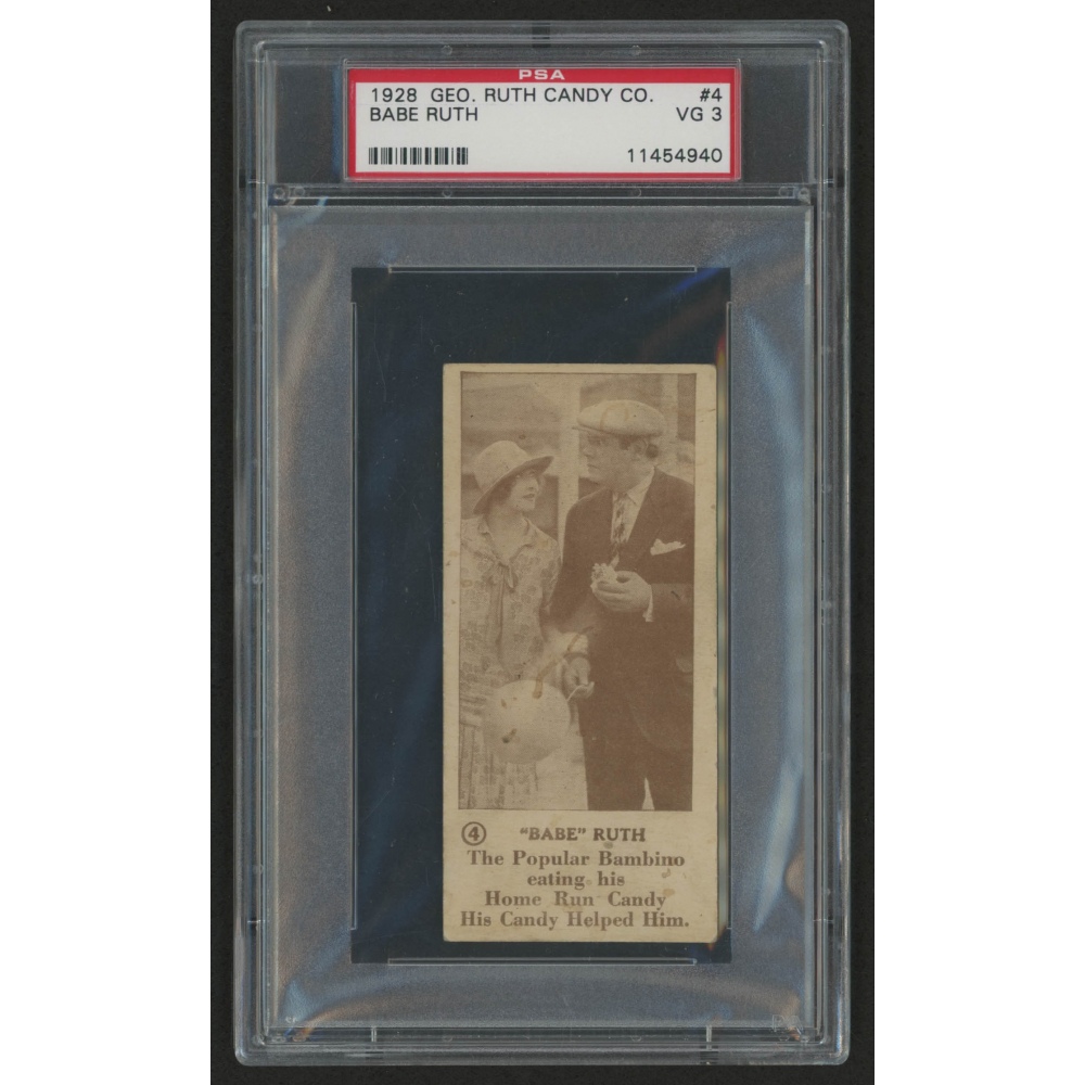 1928 Babe Ruth Candy Company E-Unc. #4 Babe Ruth (PSA 3) | Pristine Auction
