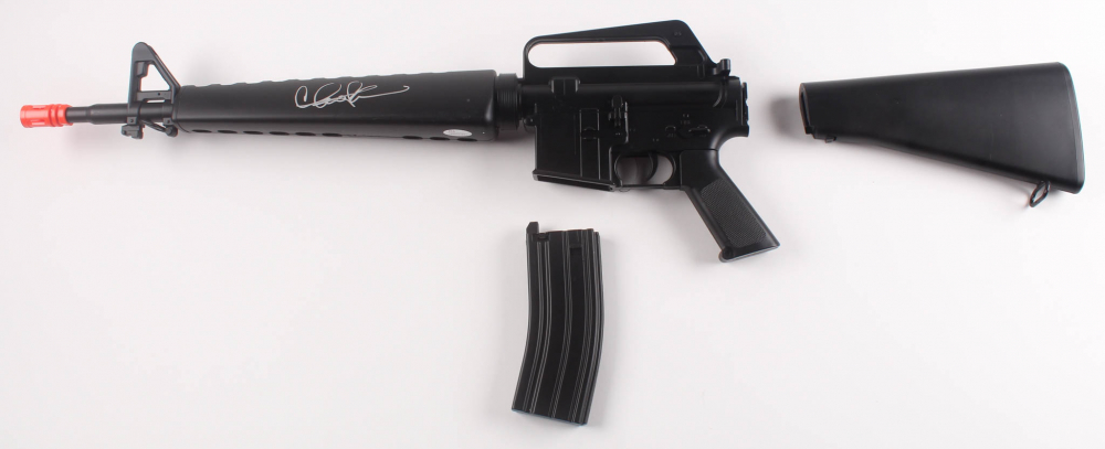 Charlie Sheen Signed "Platoon" Full-Size Replica Assault Rifle Airsoft ...