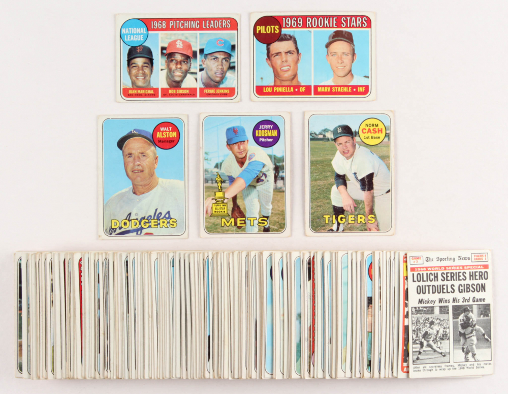 Lot of (150) 1969 Topps Baseball Cards with #10 NL Pitching Leaders ...