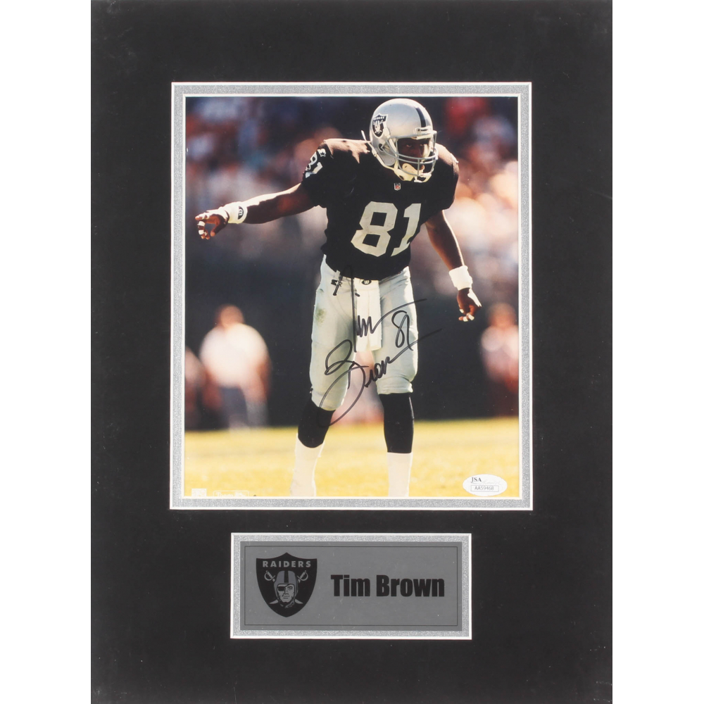 Tim Brown Signed Oakland Raiders 12x16 Custom Matted Photo Display (JSA ...