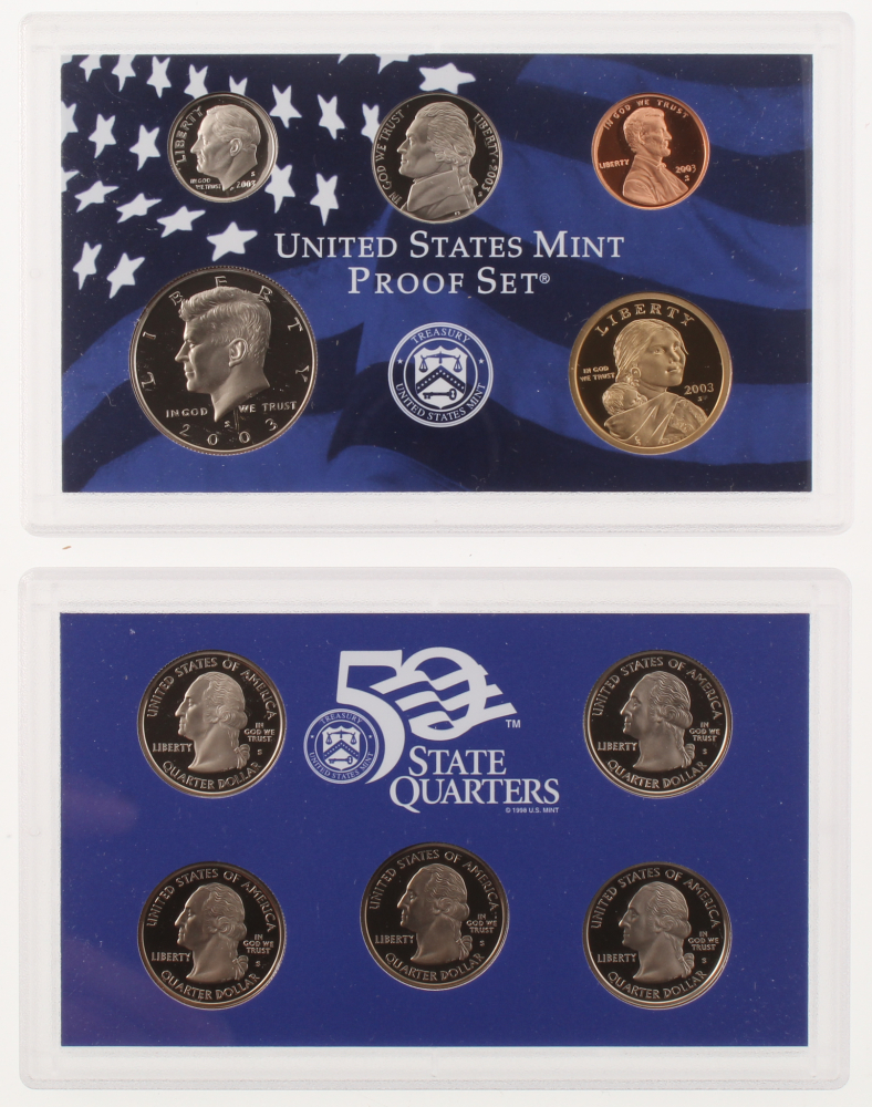 Lot of (2) 2003 United States Coin Sets with (5) State Quarters ...