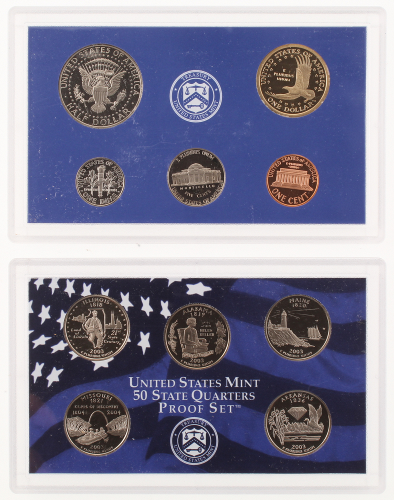 Lot of (2) 2003 United States Coin Sets with (5) State Quarters ...