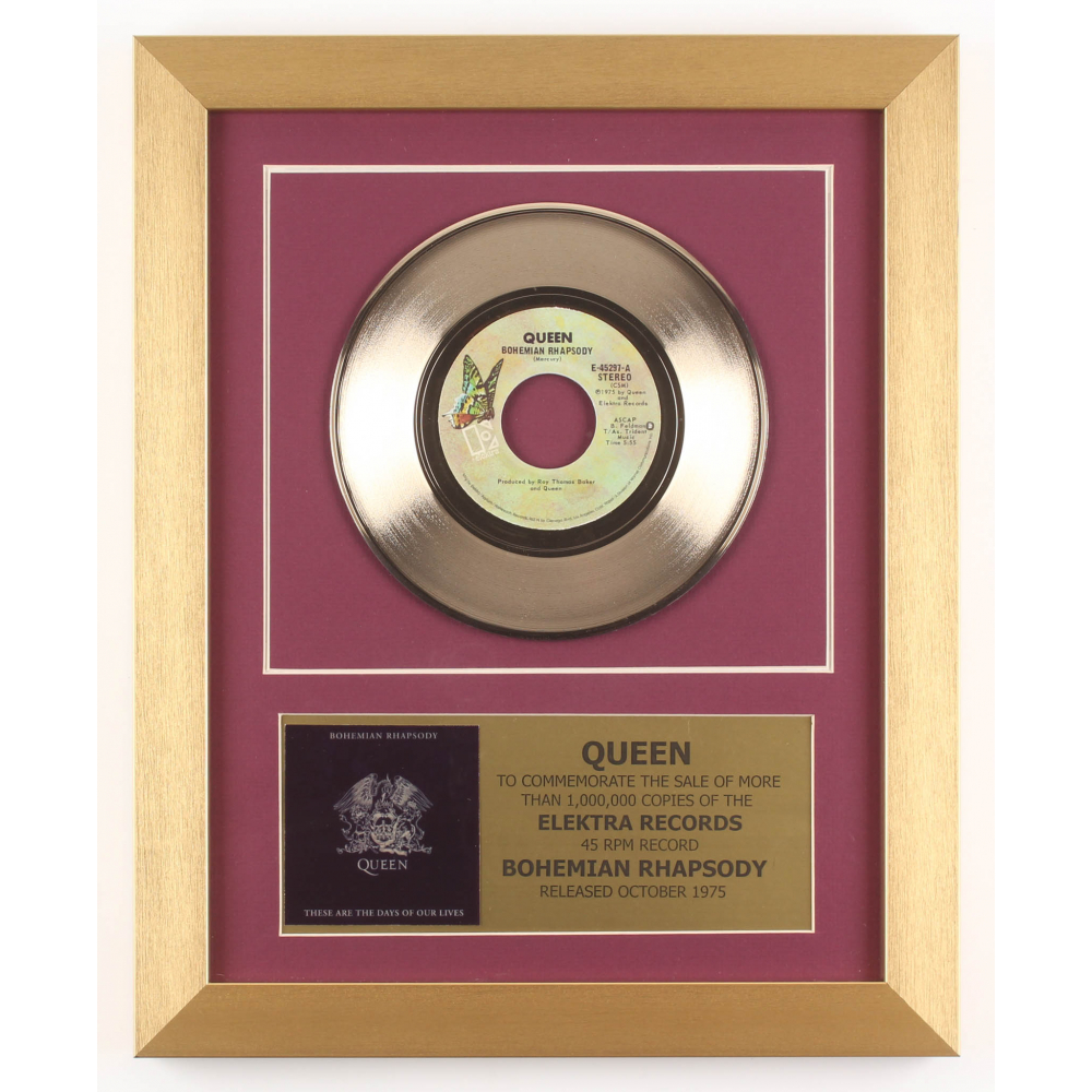 Queen Custom Framed 13x16 Gold Plated "Bohemian Rhapsody" Record Album ...