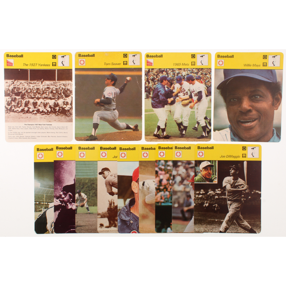 Lot of (13) 1977 Sportscaster Baseball Cards with Hank Aaron, Cy Young ...