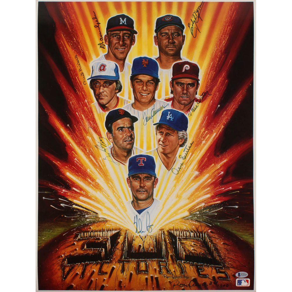 300 Wins Club LE 18x24 Print Signed by (8) with Nolan Ryan, Don Sutton ...