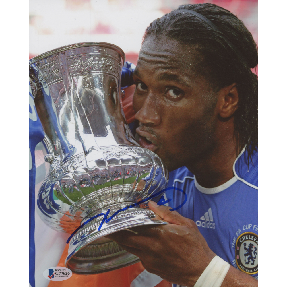 Didier Drogba Signed Chelsea 8x10 Photo (Beckett COA) | Pristine Auction