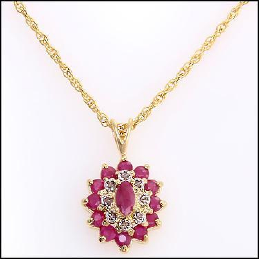 5.92 CT Ruby & Diamond Elegant Necklace | Pristine Auction
