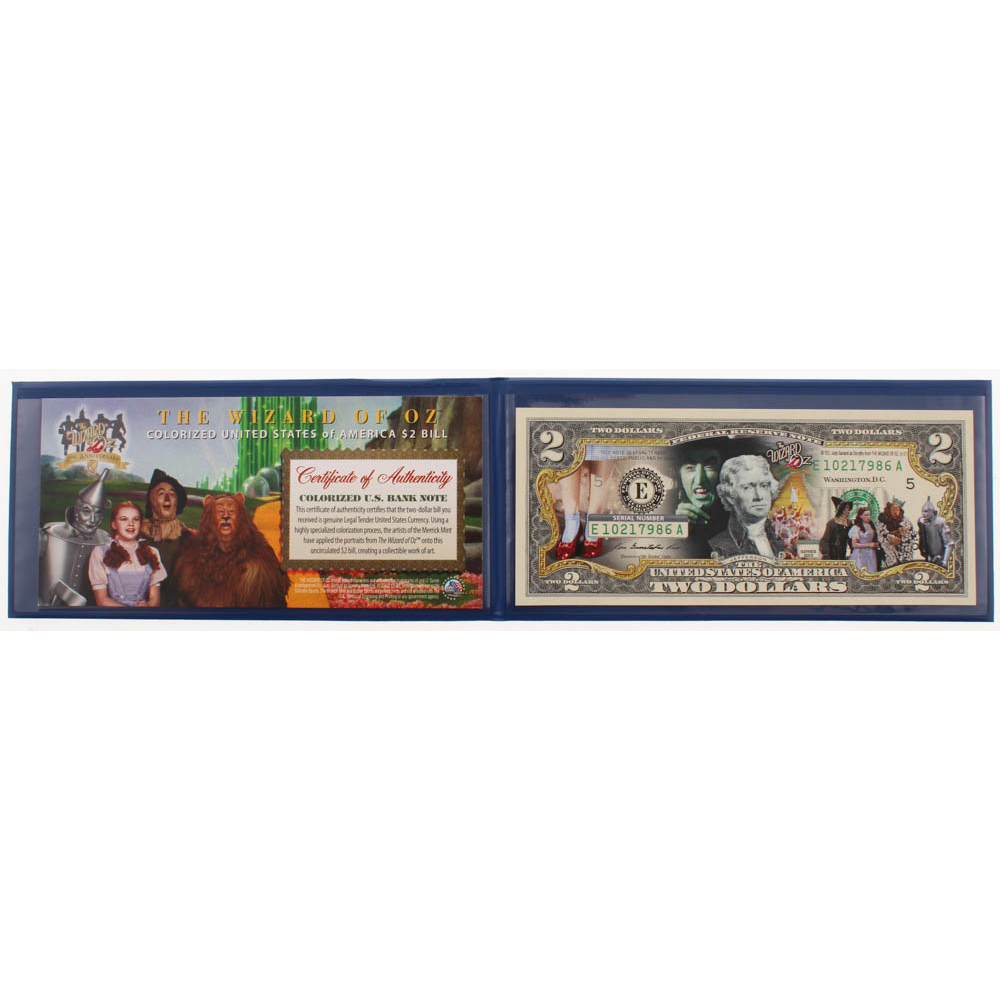 The Wizard of Oz Colorized $2 Commemorative Bank Note | Pristine Auction