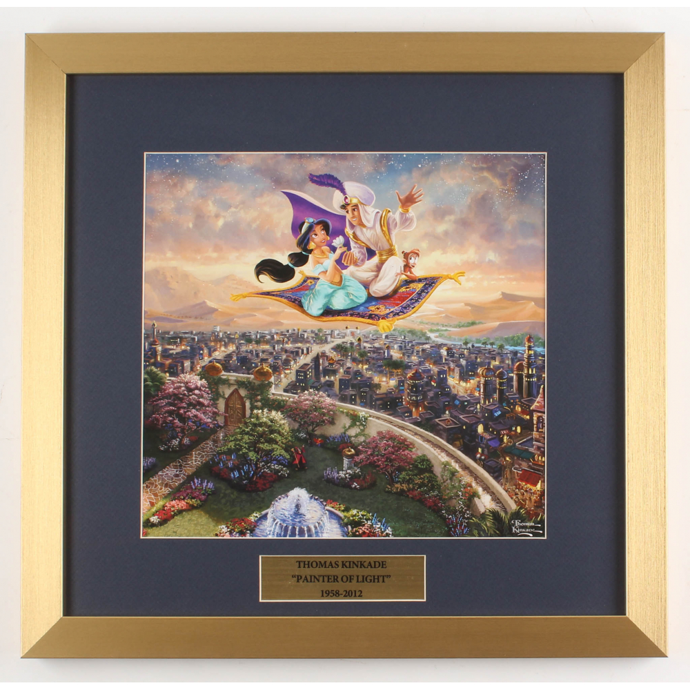 Thomas Kinkade Walt Disney's "Aladdin" 17.5x18 Custom Framed Print ...