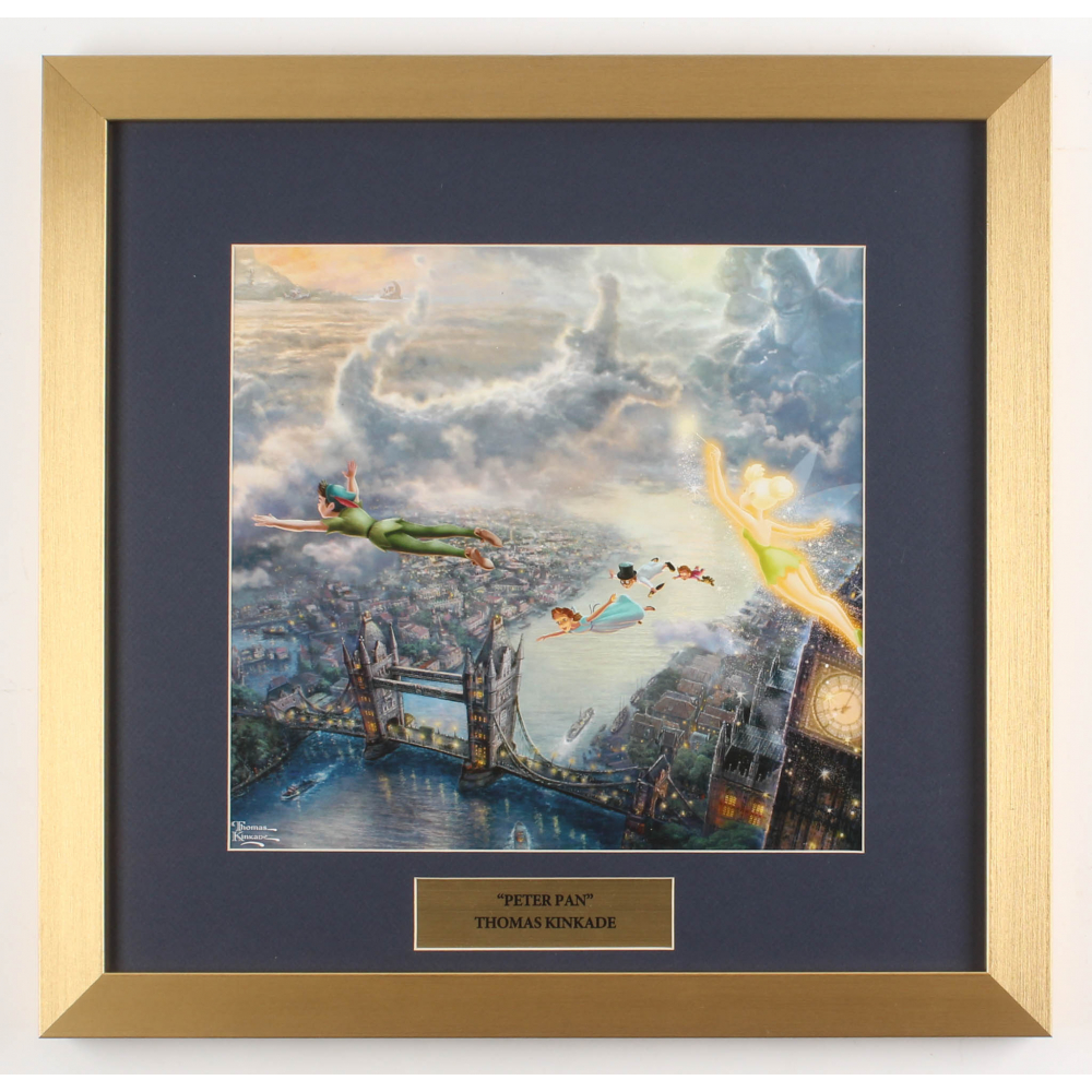 Thomas Kinkade Walt Disney's "Peter Pan" 17.5x18 Custom Framed Print ...
