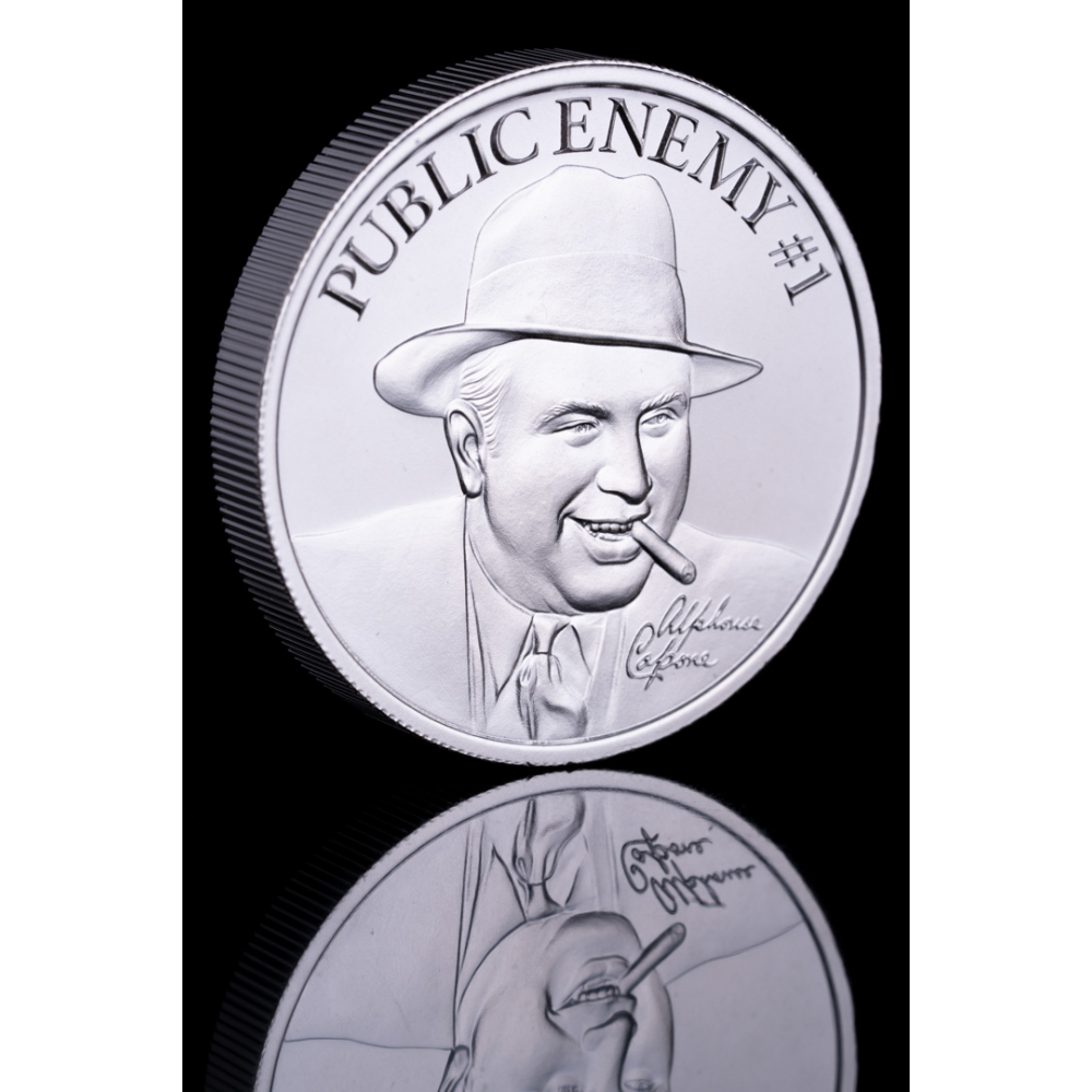 2 oz "Public Enemy #1" Al Capone High Relief Silver Bullion Round ...