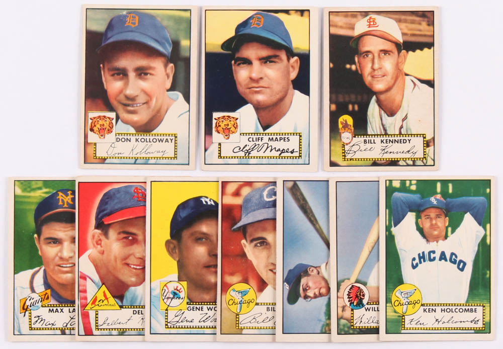 Lot of (10) 1952 Topps Baseball Cards with #104 Don Kolloway, #103 ...