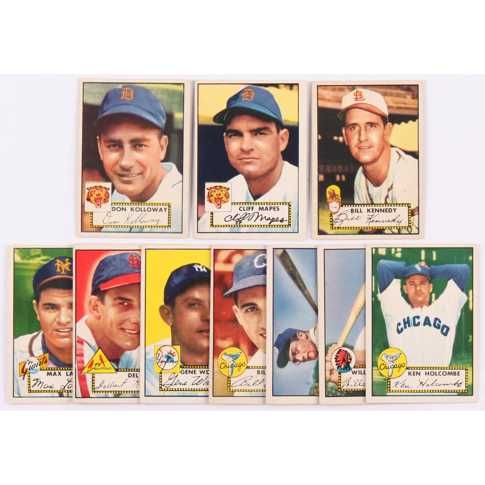 Lot of (10) 1952 Topps Baseball Cards with #104 Don Kolloway, #103 ...