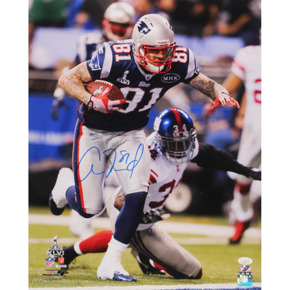 Aaron Hernandez Signed New England Patriots 16x20 Photo (JSA COA & Sure ...