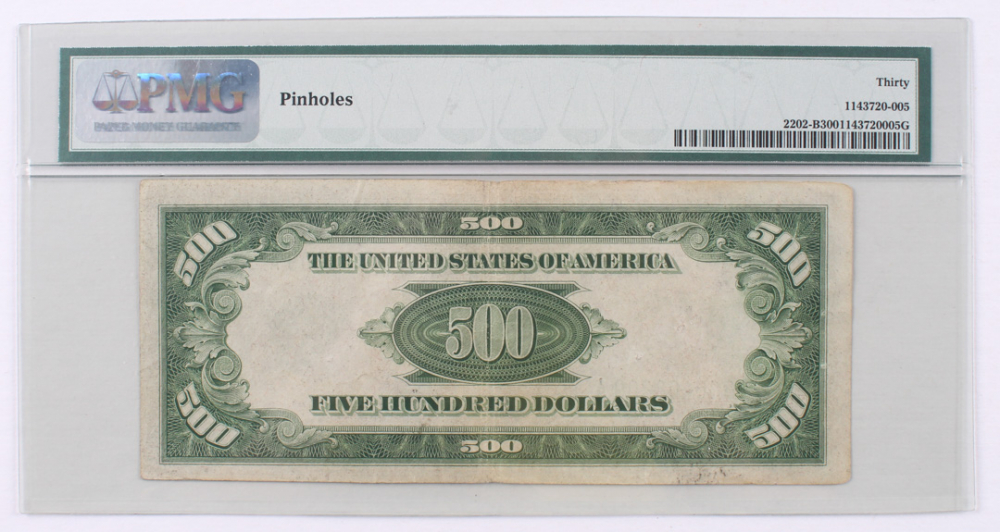 1934-A $500 Five Hundred Dollars Federal Reserve Note (PMG 30) | Pristine Auction