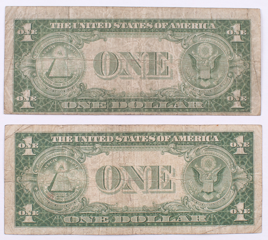 R & S Experimental Pair of 1935-A $1 One Dollar Silver Certificate Bank ...