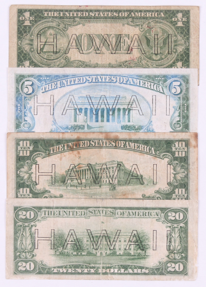Hawaii "Emergency Note" Set of (4) with $1, $5, $10 & $20 | Pristine ...
