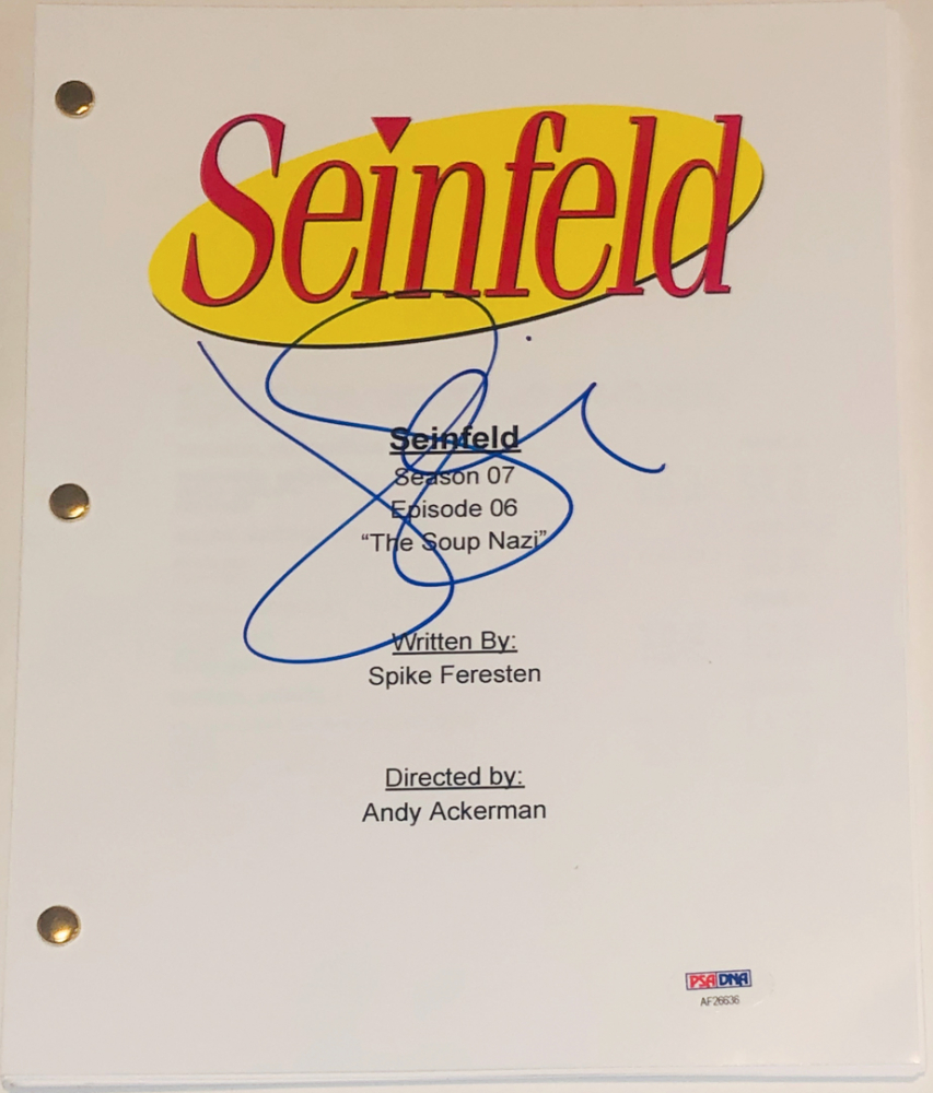 Jerry Seinfeld Signed "Seinfeld: The Soup Nazi" Episode Script (PSA COA ...