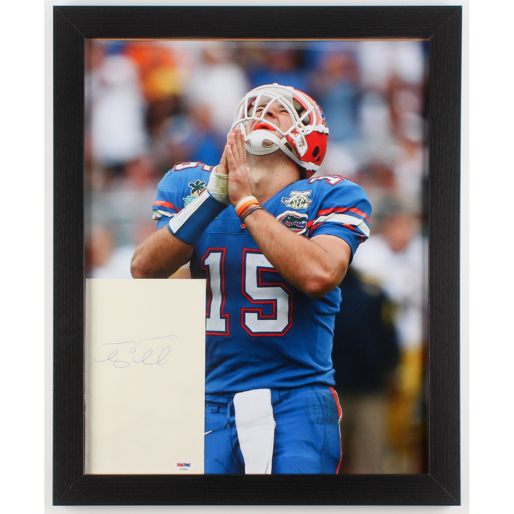 Tim Tebow Signed Florida Gators 18x22 Custom Framed Cut Display (PSA ...