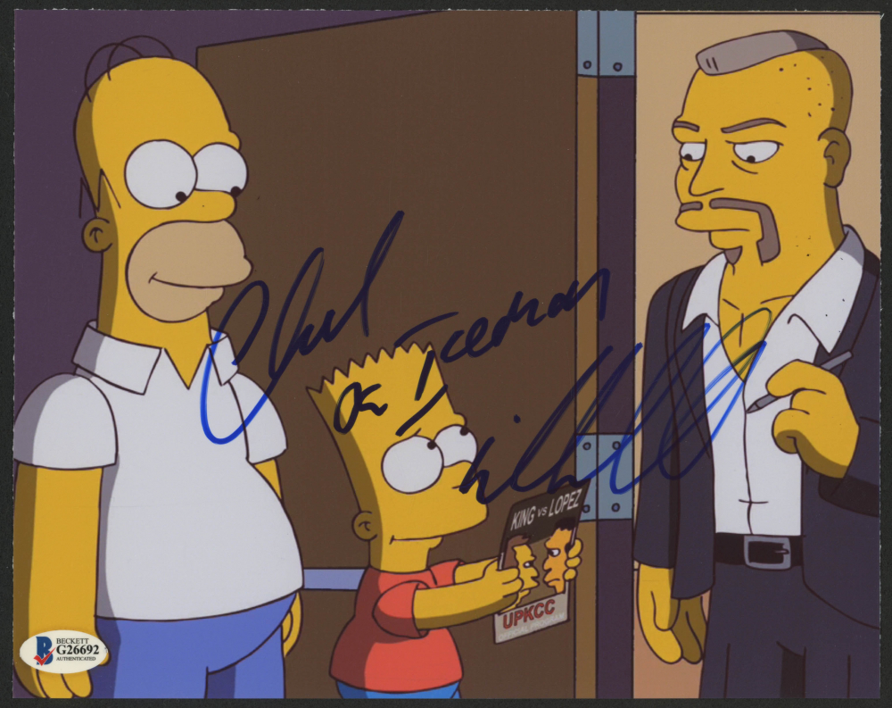 Chuck Liddell Signed "The Simpsons" 8x10 Photo Inscribed "Iceman ...