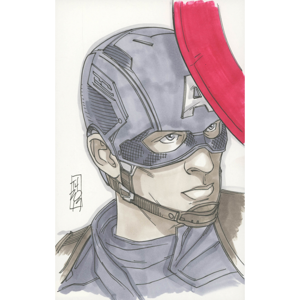Tom Hodges - Captain America - Marvel Signed ORIGINAL 5.5" x 8.5" Color ...