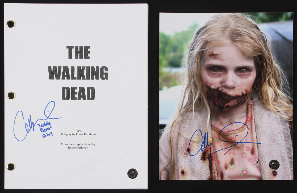 Lot of (2) Addy Miller Signed "The Walking Dead" Items with 8x10 Photo & Movie Script Inscribed ...