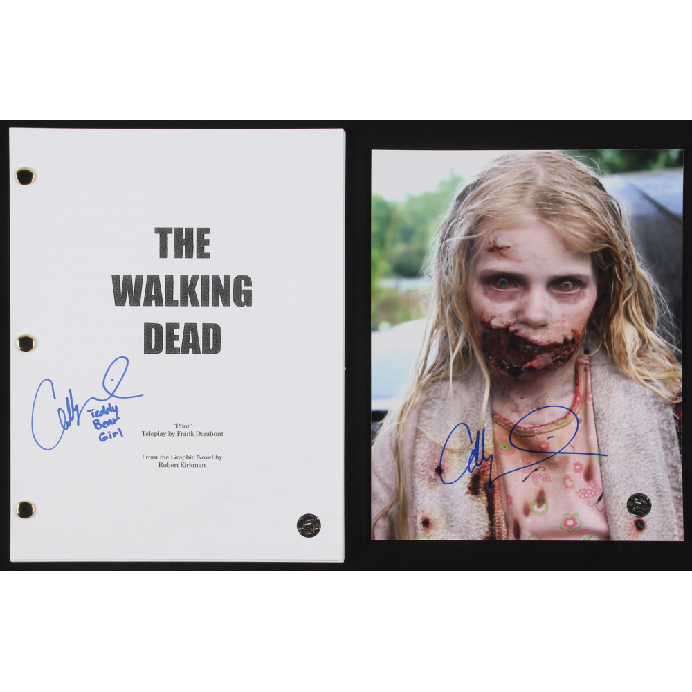 Lot of (2) Addy Miller Signed "The Walking Dead" Items with 8x10 Photo ...