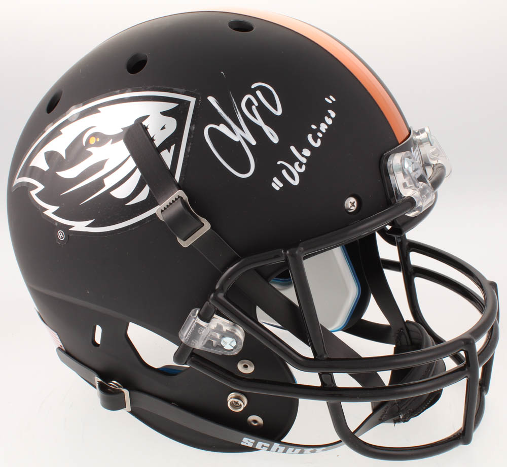 Chad Johnson Signed Oregon State Beavers Full-Size Matte Black Helmet ...